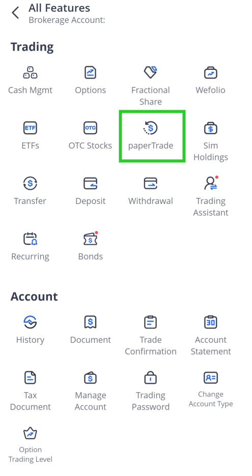 How do I find Paper Trading? - Webull
