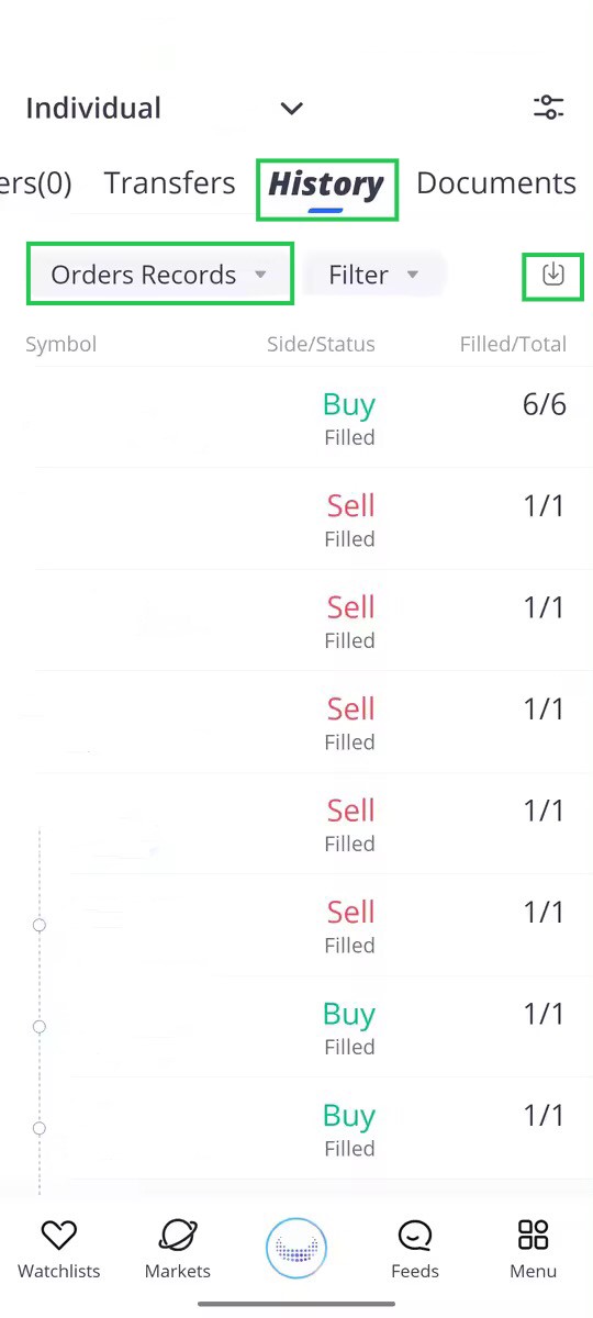 Where can I check and export my order history? - Webull