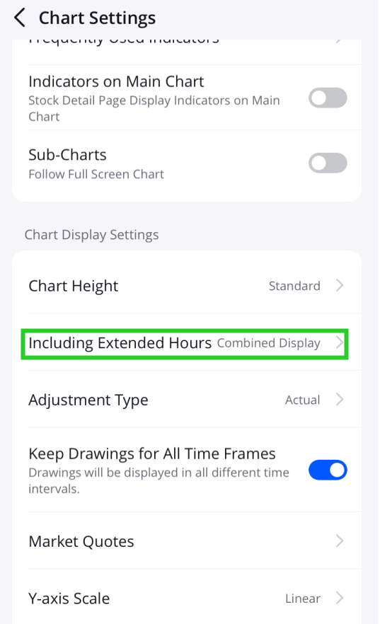 How do I toggle extended hours (pre-market and after hours) quotes on ...