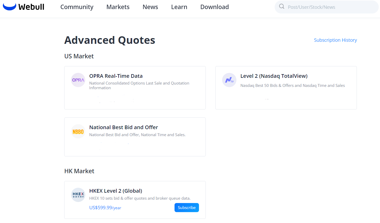 How to Subscribe to Level 2 Advance (Nasdaq TotalView)? - Webull