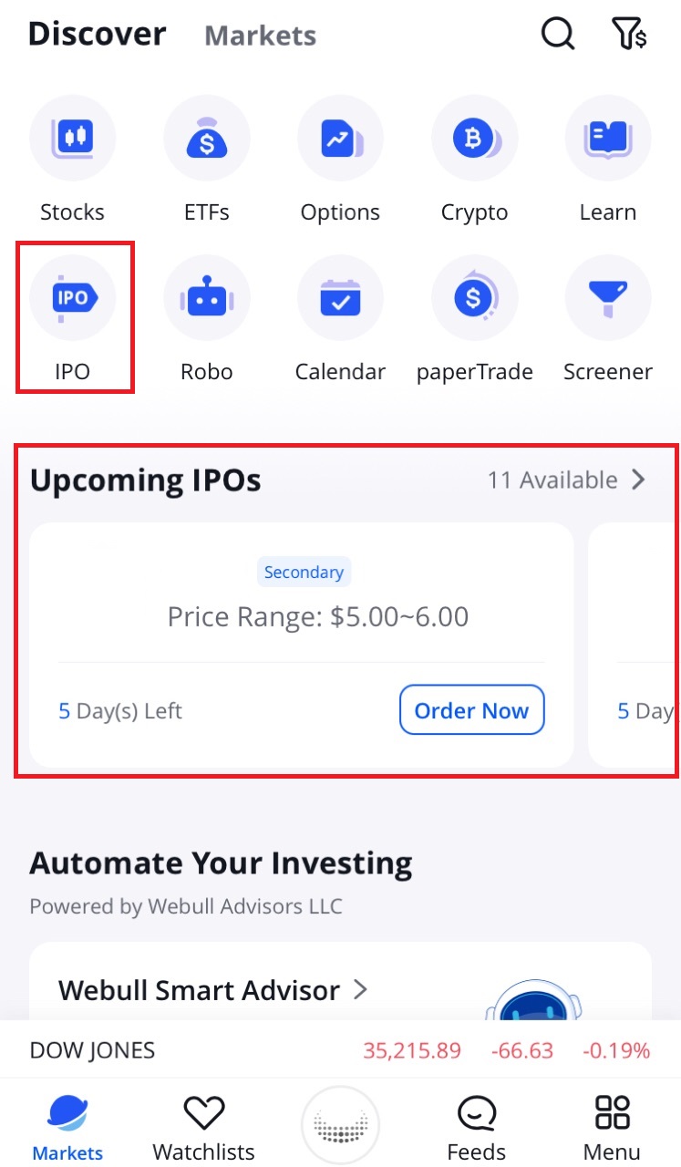 How do I find upcoming IPOs?